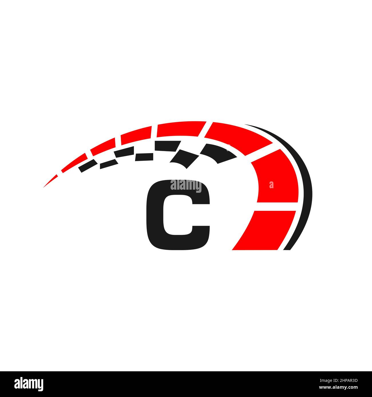Sport Car Logo On Letter C Speed Concept. Car Automotive Template For ...