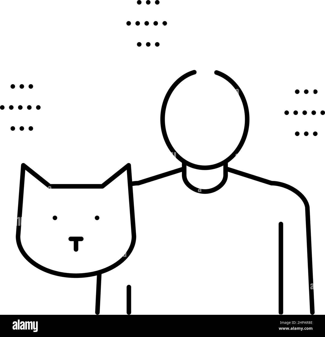 cat owner line icon vector illustration Stock Vector Image & Art - Alamy