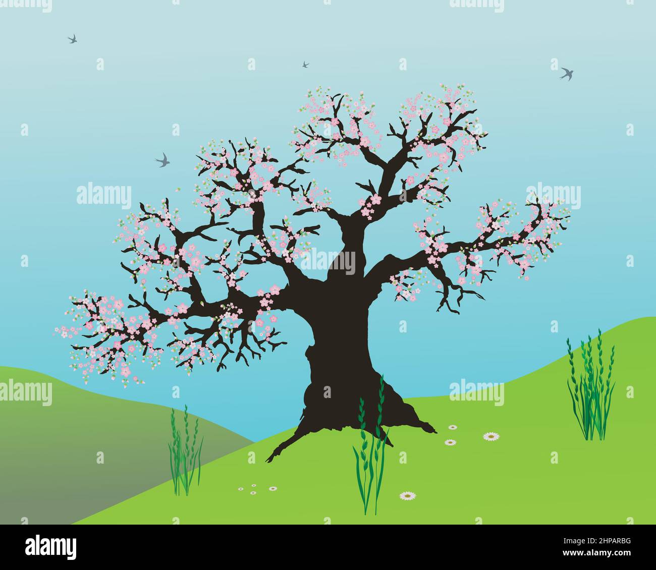 Landscape tree in autumn Stock Vector Images - Alamy