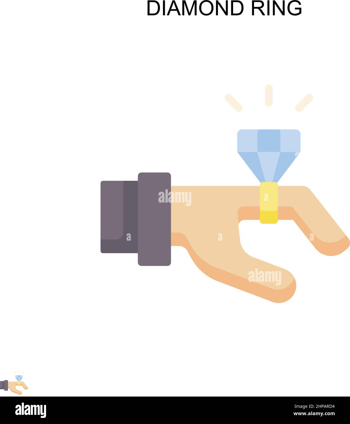 Diamond ring Simple vector icon. Illustration symbol design template ...