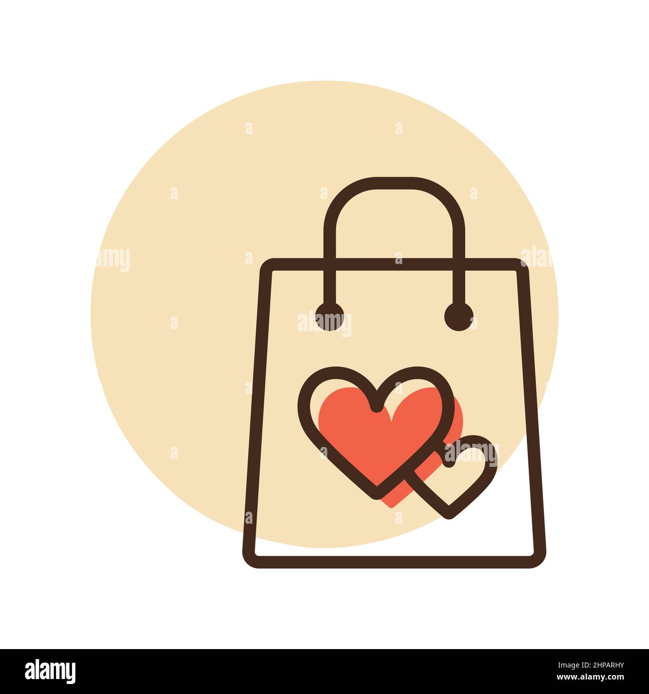 Gist bag with heart vector icon. Graph symbol for retail web site and ...