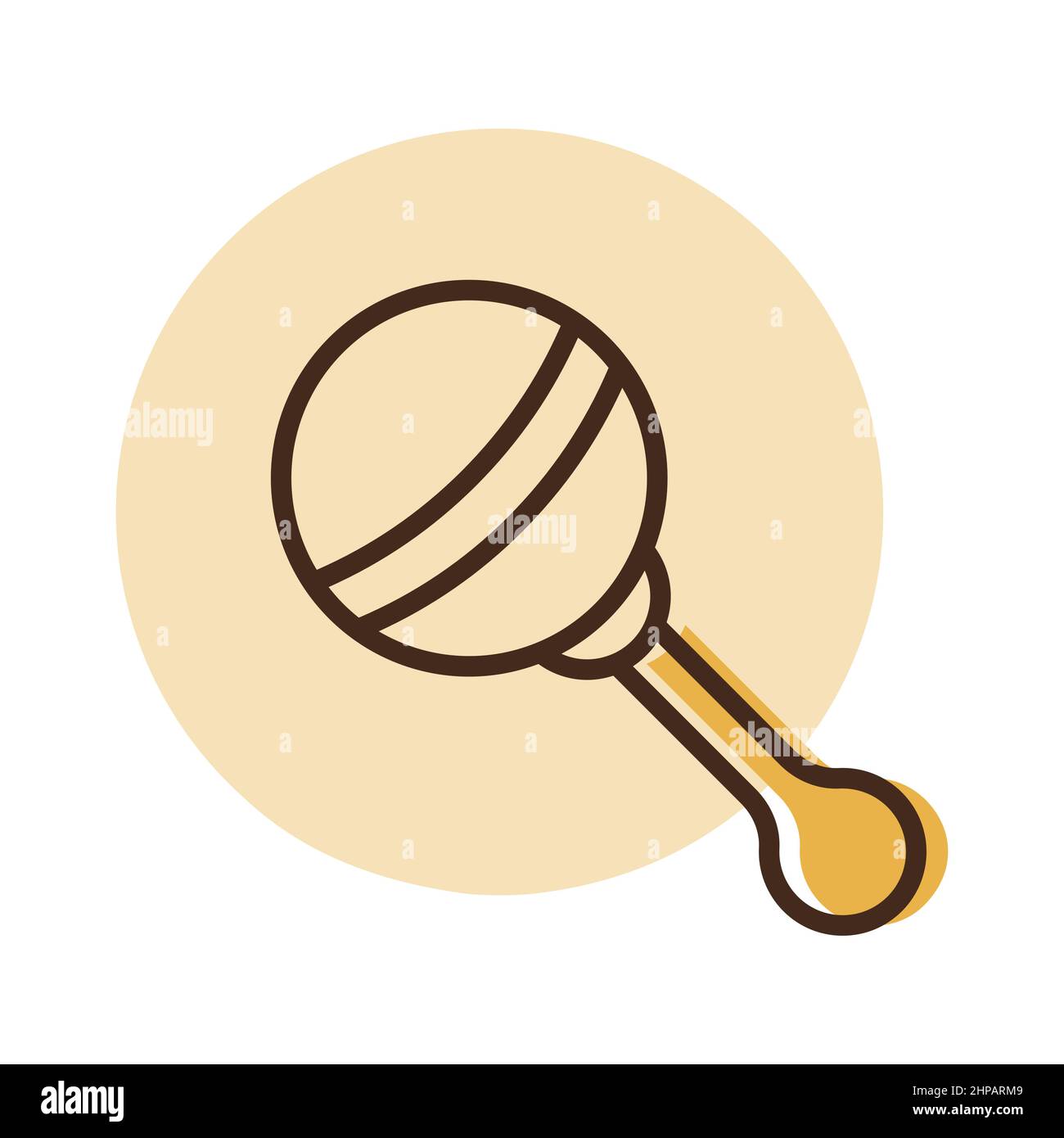 Baby rattle toy vector isolated icon. Graph symbol for children and ...