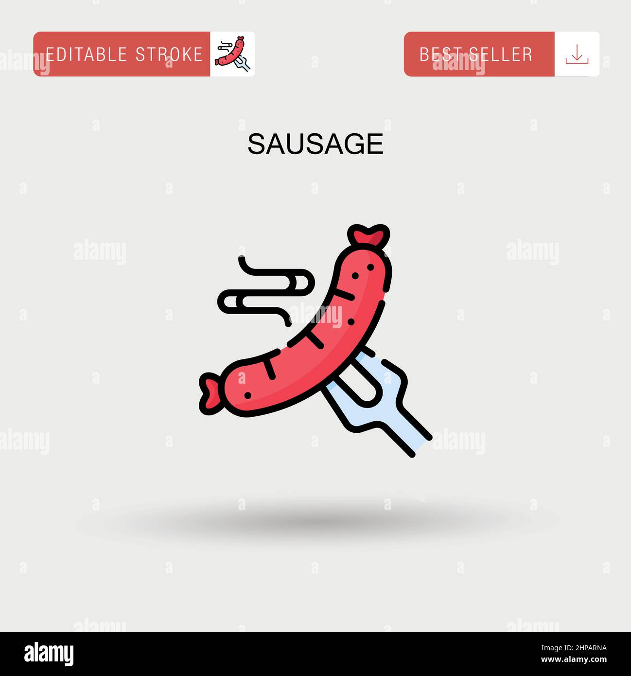 Sausage Simple vector icon Stock Vector Image & Art - Alamy