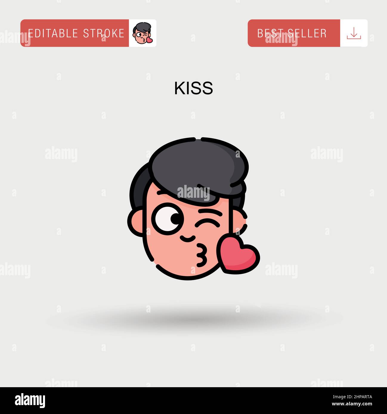 Kiss Simple vector icon Stock Vector Image & Art - Alamy