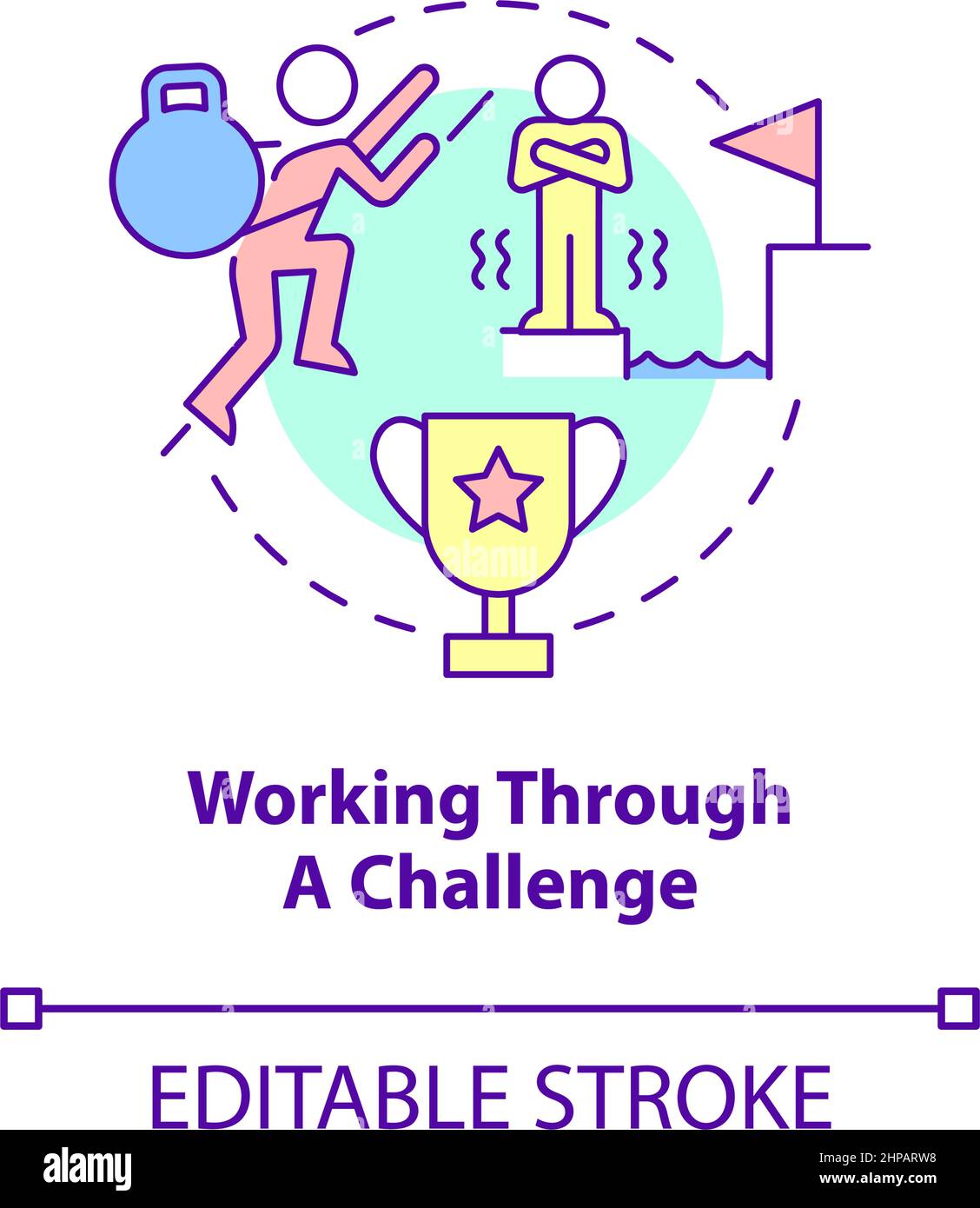 Working through challenge concept icon Stock Vector Image & Art - Alamy