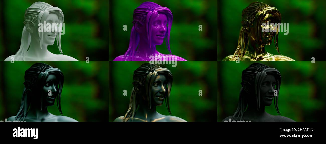 sculpture of cast, iron, brass and stone - examples for arts - object ...