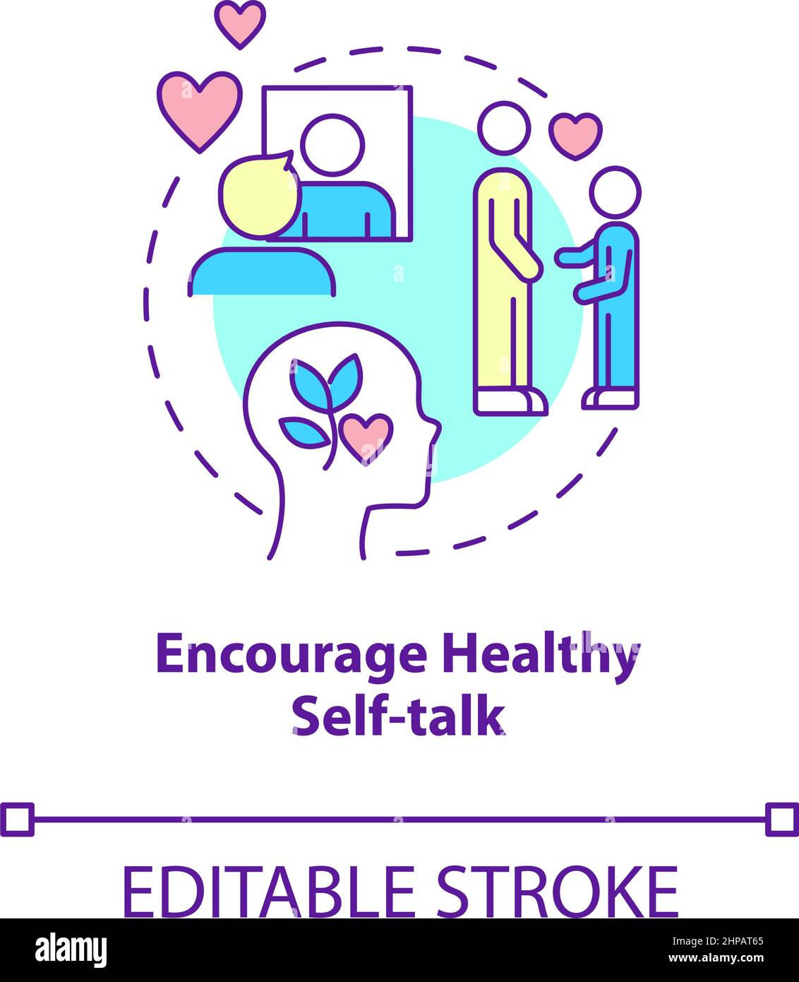 Encourage healthy self-talk concept icon Stock Vector Image & Art - Alamy