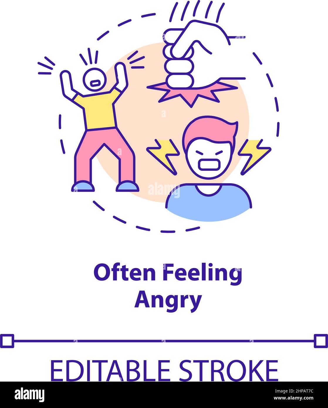 Often feeling angry concept icon Stock Vector Image & Art - Alamy