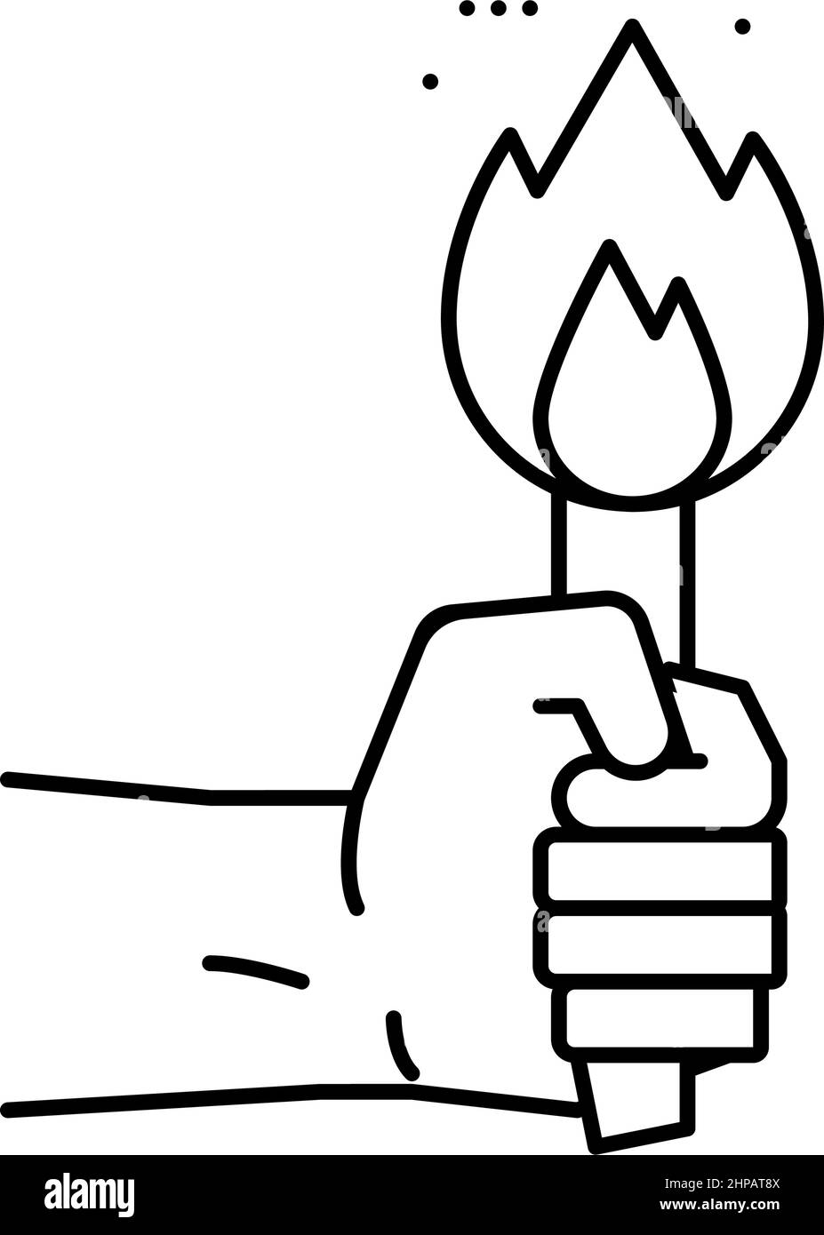 fire torch line icon vector illustration Stock Vector Image & Art - Alamy