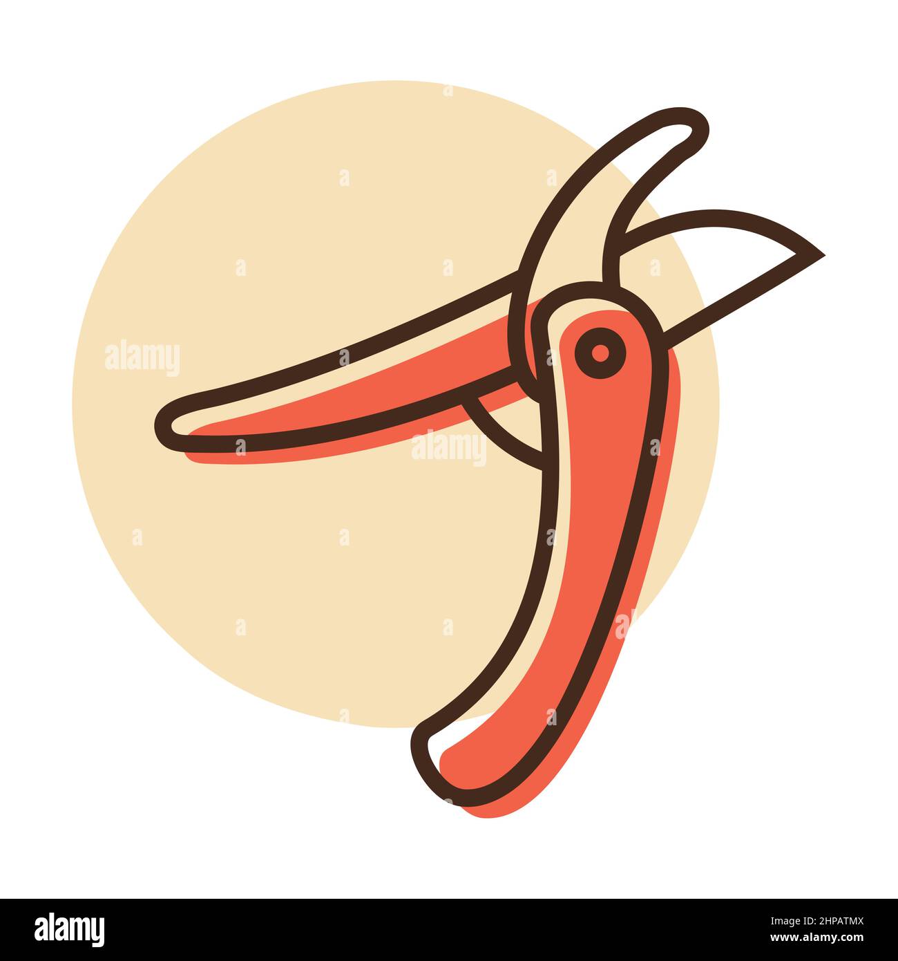 Pruning scissors, garden secateurs vector icon. Graph symbol for ...