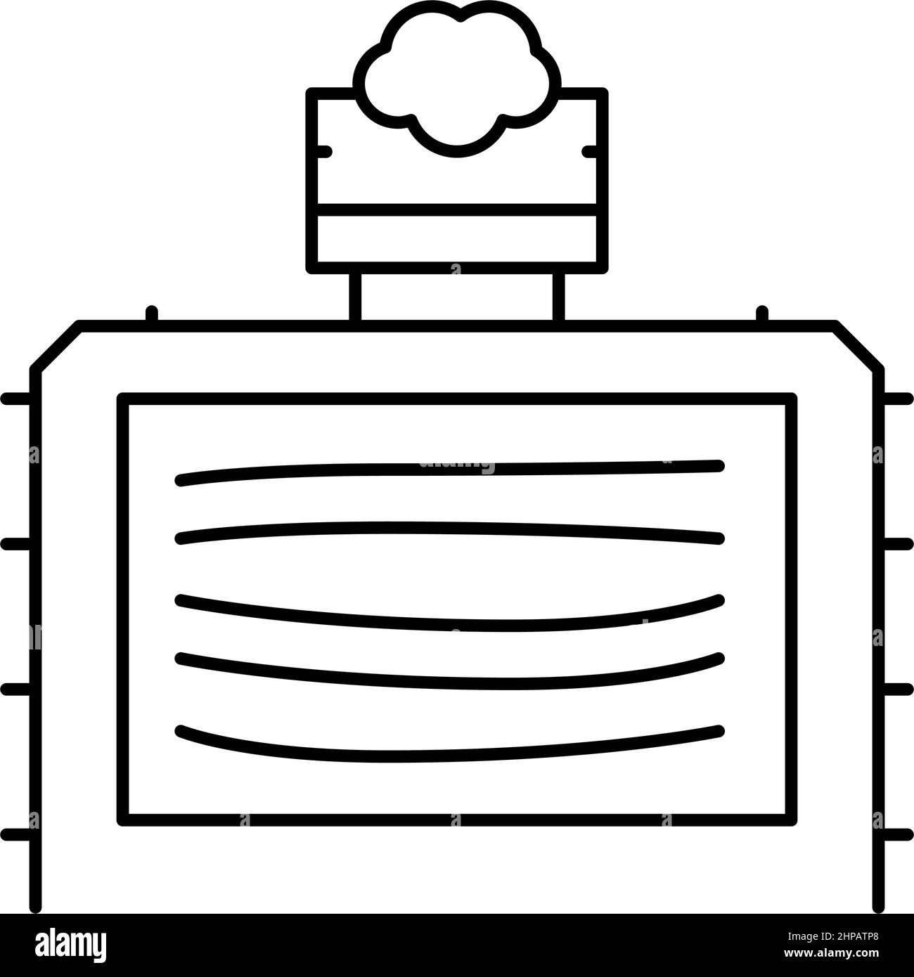 drying wood plank machine line icon vector illustration Stock Vector ...