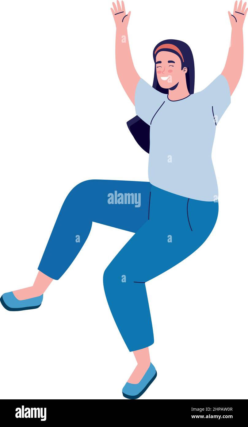 woman floating and jumping in air Stock Vector Image & Art - Alamy
