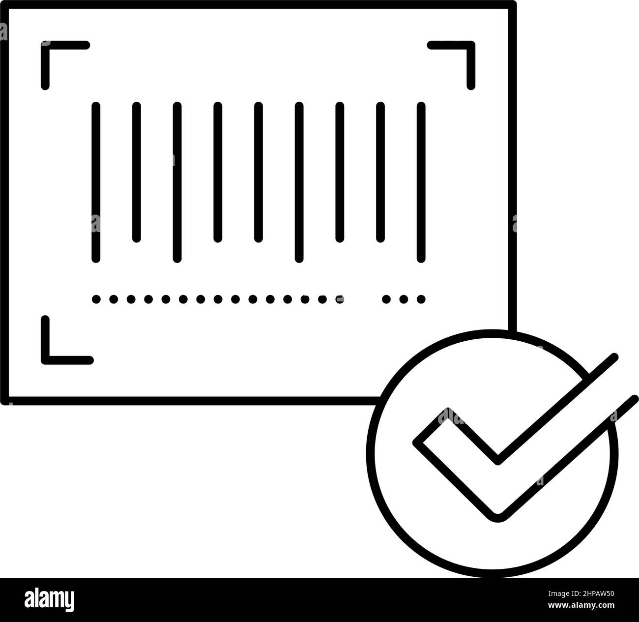 approved qr code line icon vector isolated illustration Stock Vector ...