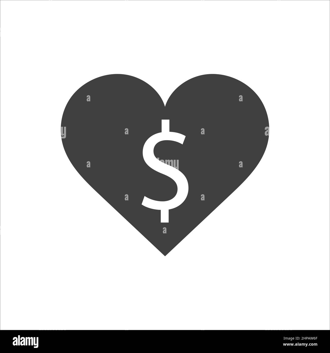 Heart dollar coin line Stock Vector Images - Alamy