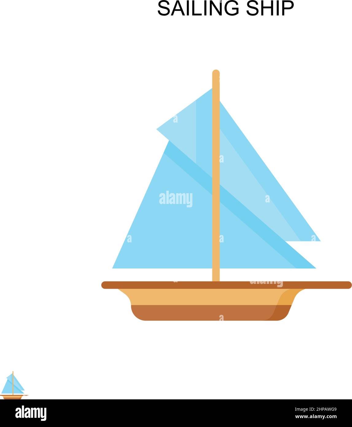 Sailing ship Simple vector icon. Illustration symbol design template ...