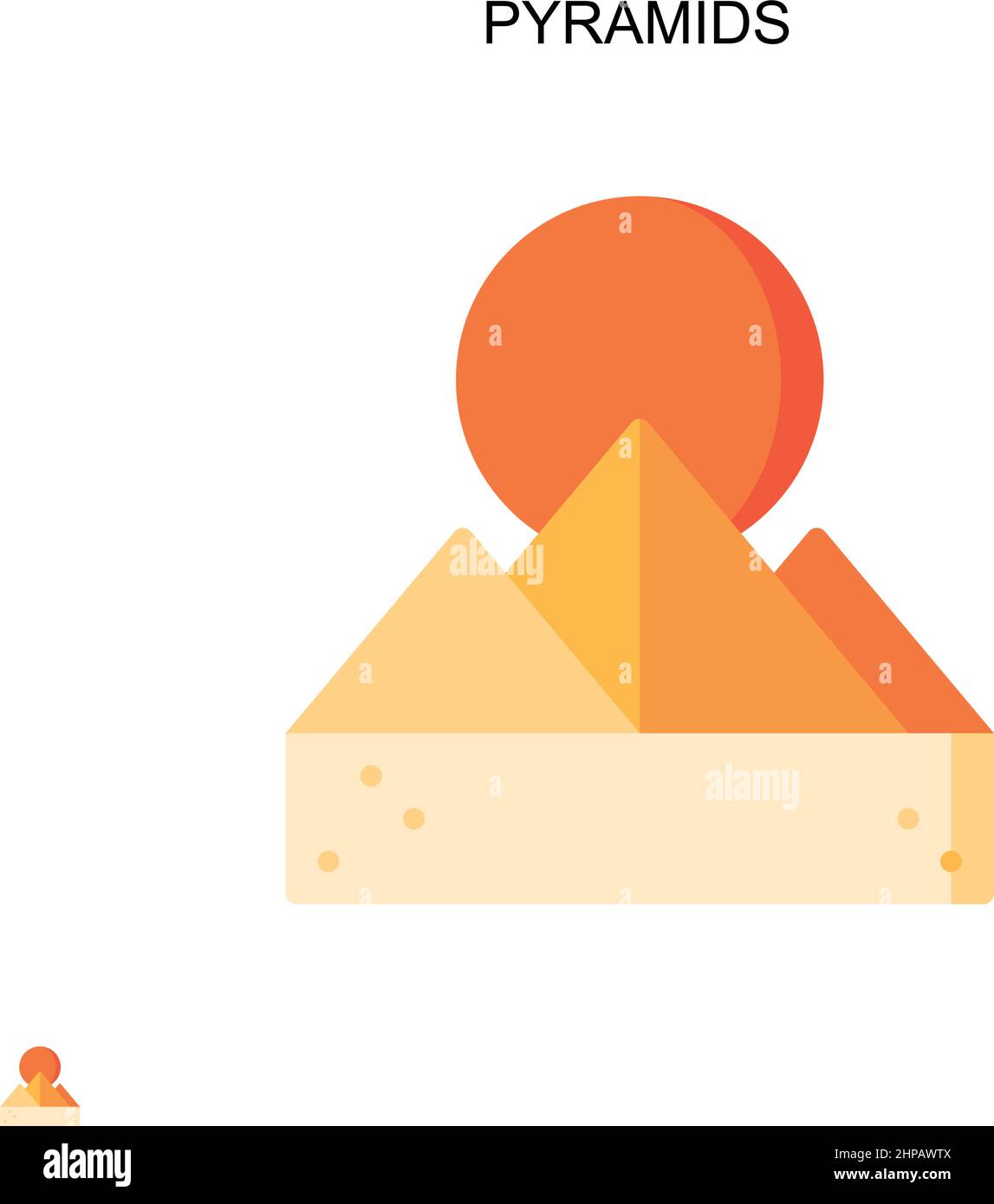 Pyramids Simple vector icon. Illustration symbol design template for ...