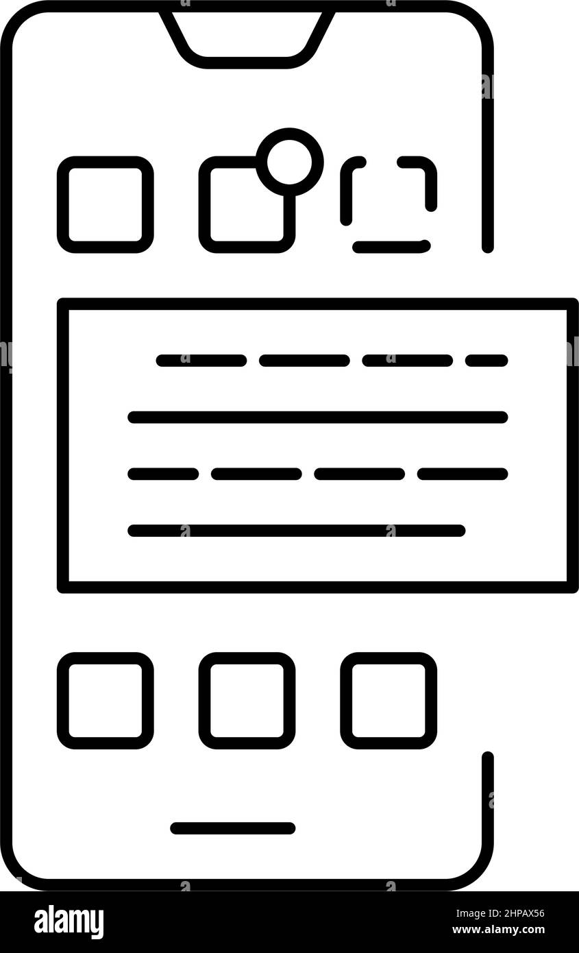 tasks on phone display line icon vector illustration Stock Vector Image ...