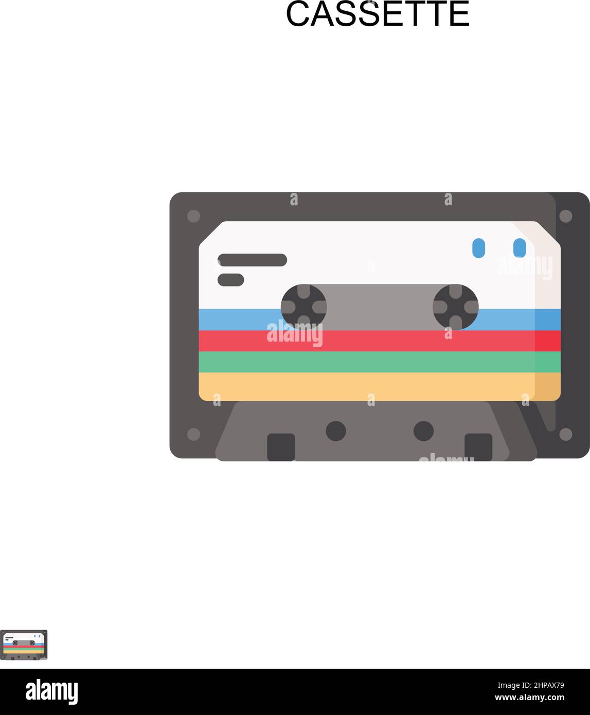 Cassette Simple vector icon. Illustration symbol design template for ...