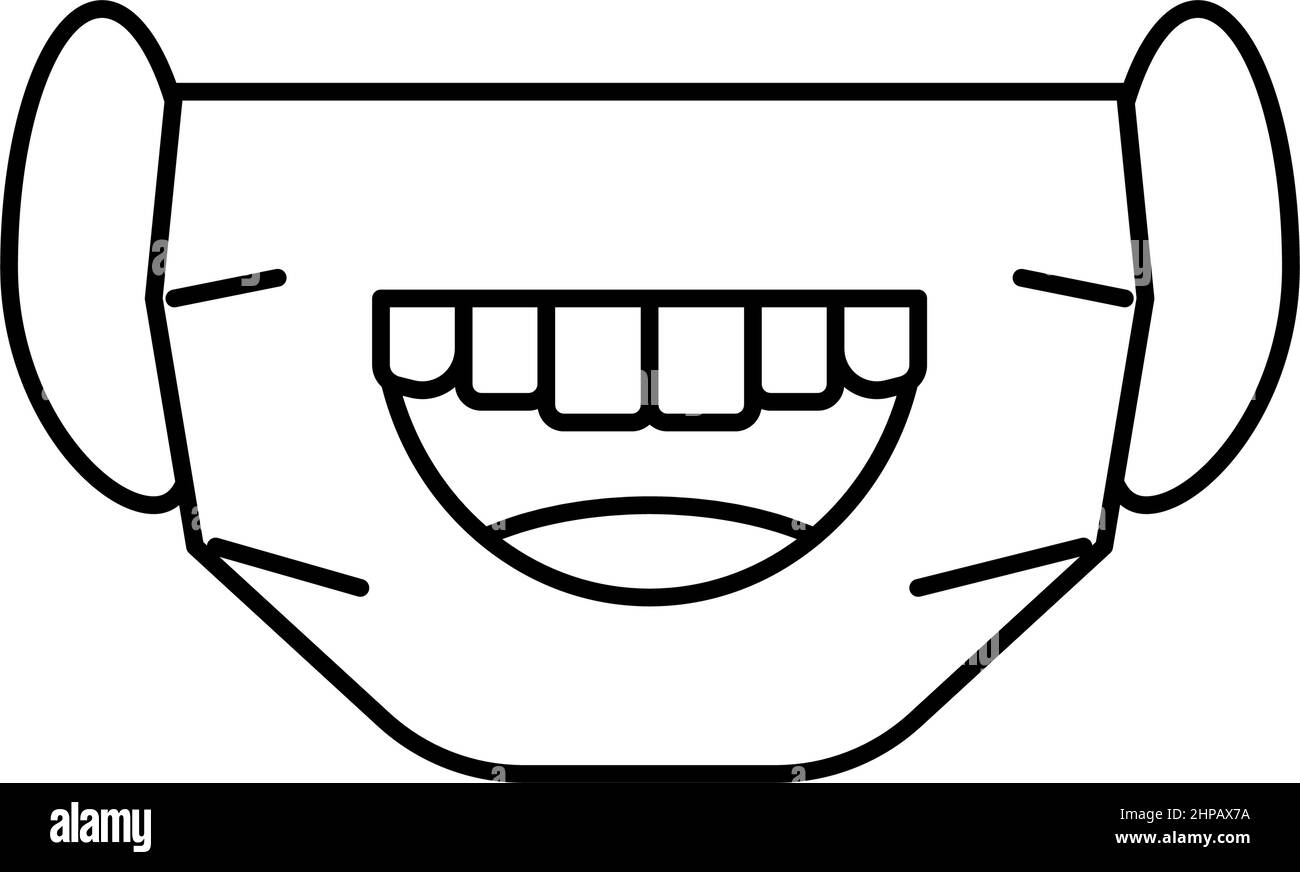 funny facial mask line icon vector illustration Stock Vector Image ...