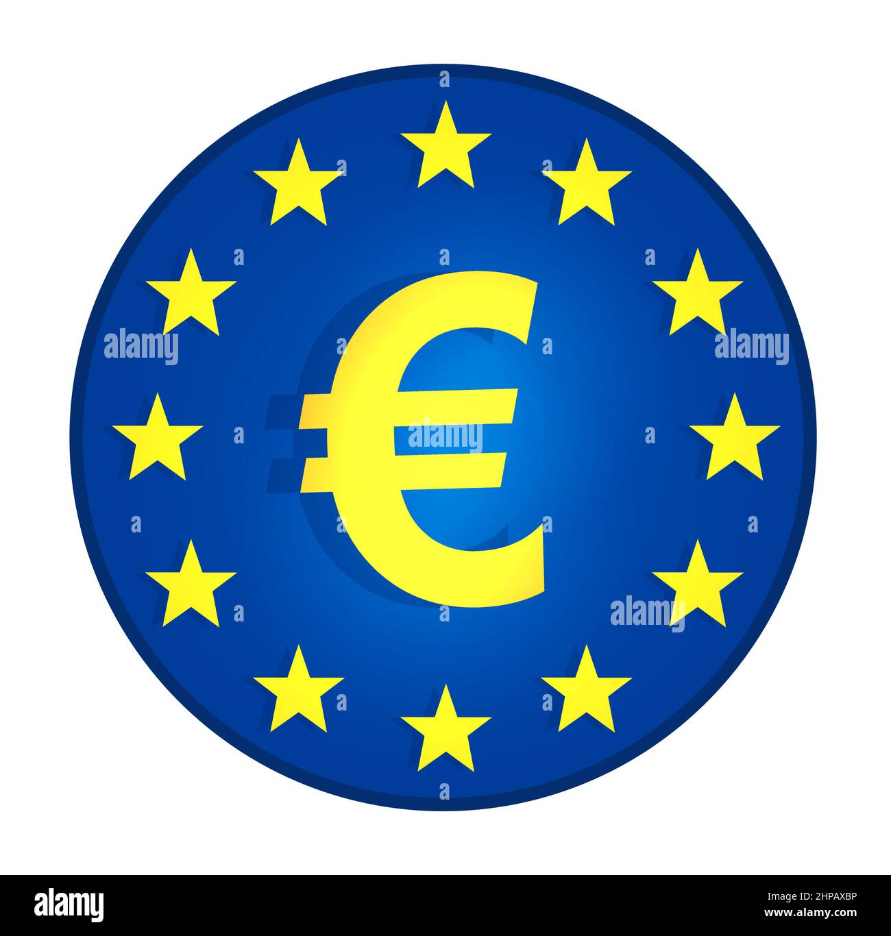 Euro icon with European flag, circular background vector Stock Vector ...