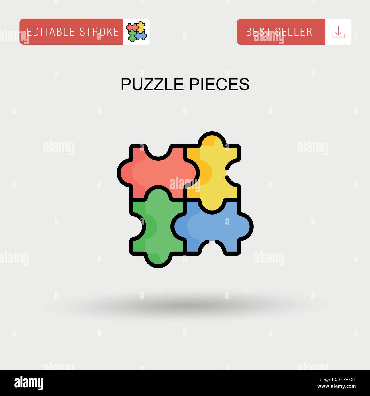 Puzzle pieces Simple vector icon Stock Vector Image & Art - Alamy