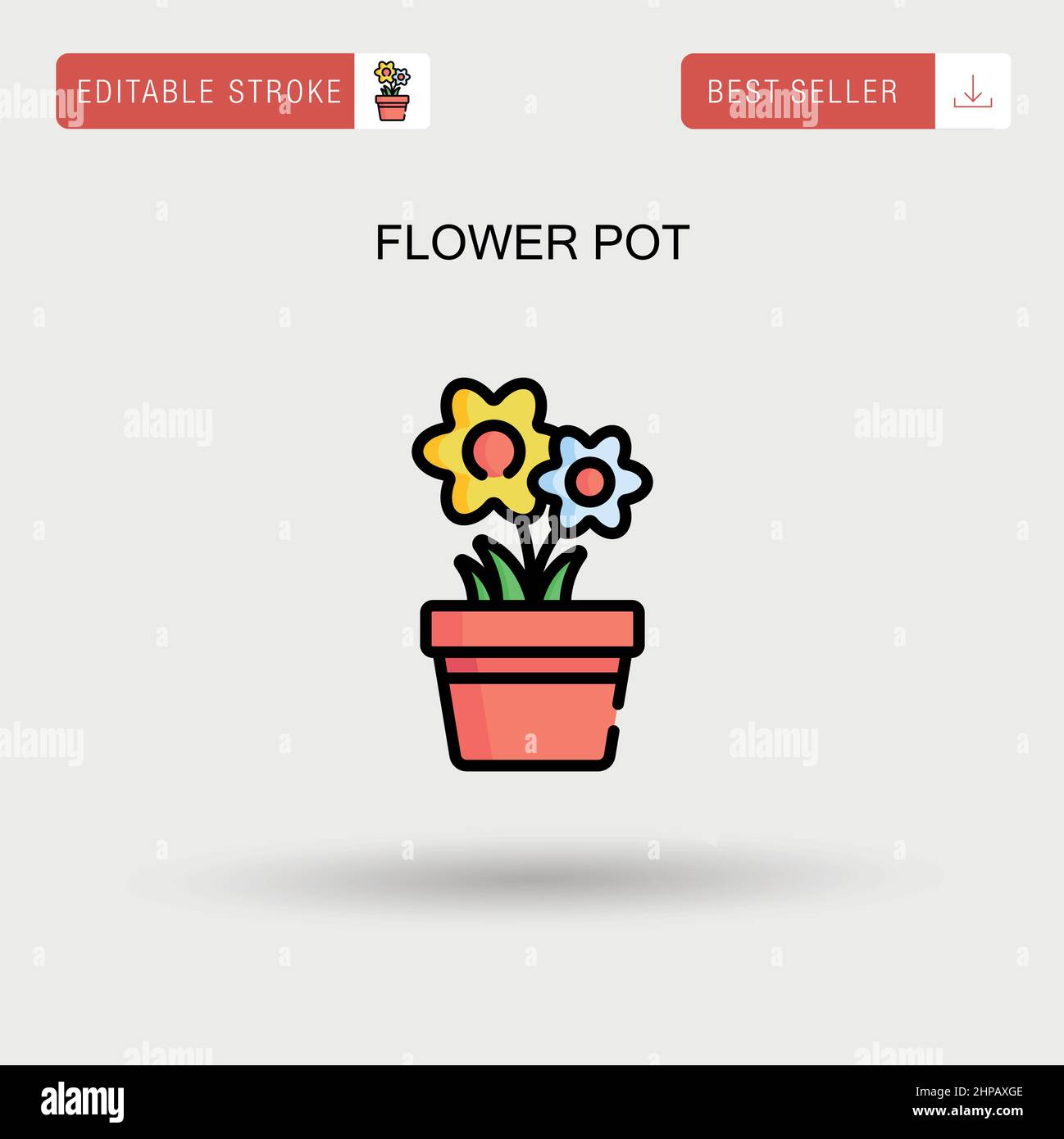 Flower pot simple vector Stock Vector Images - Alamy