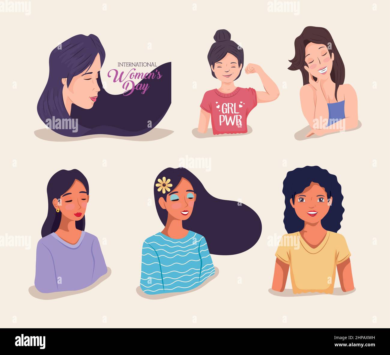 six icons for international womens day Stock Vector Image & Art - Alamy