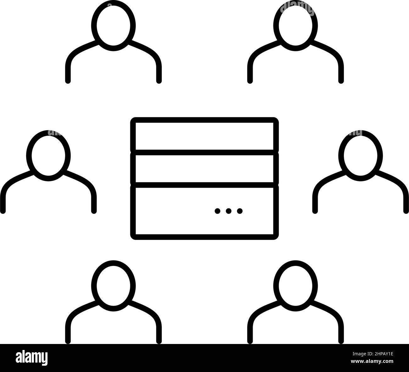 people communicate throguh server line icon vector illustration Stock ...