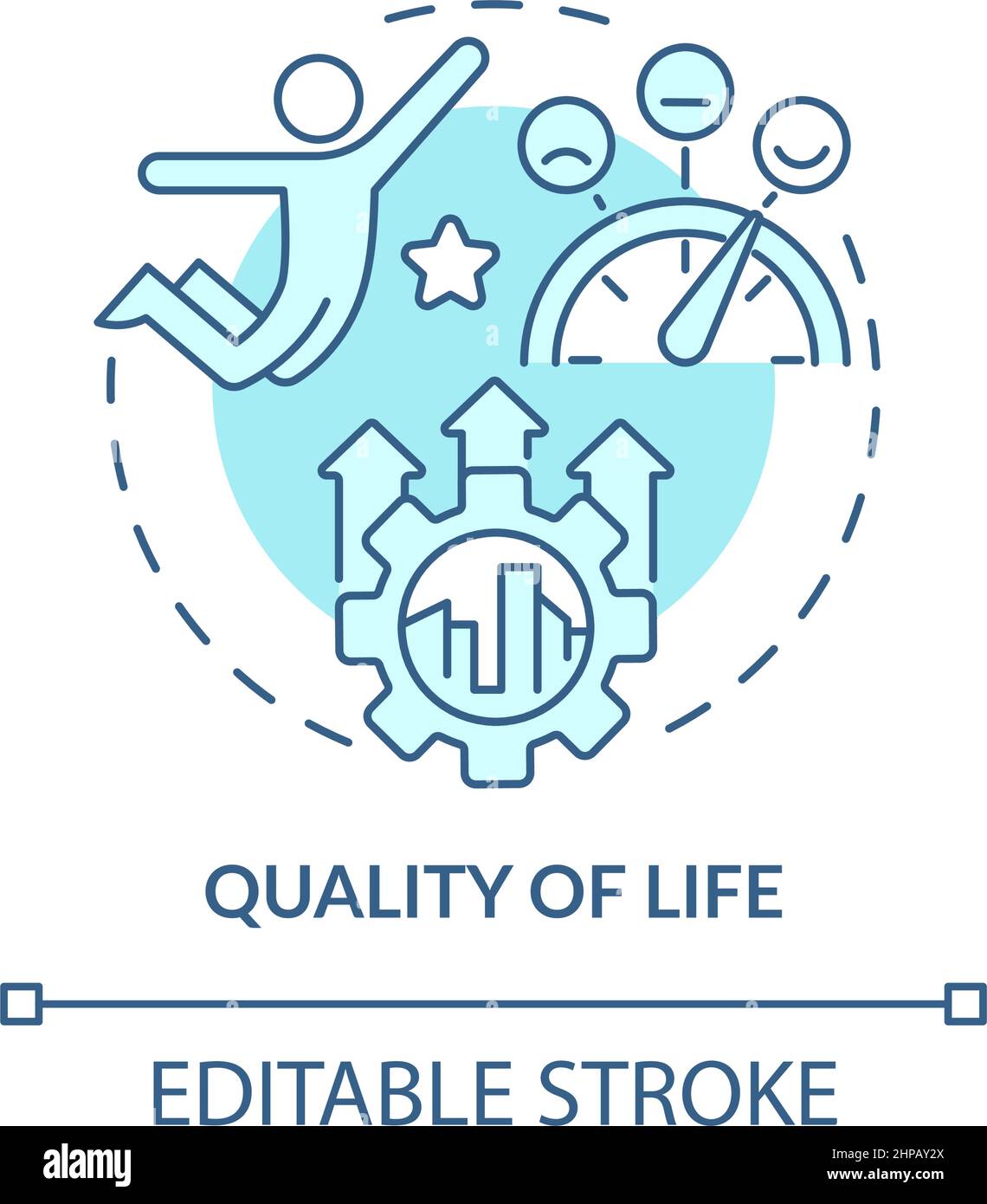 Quality of life turquoise concept icon Stock Vector Image & Art - Alamy