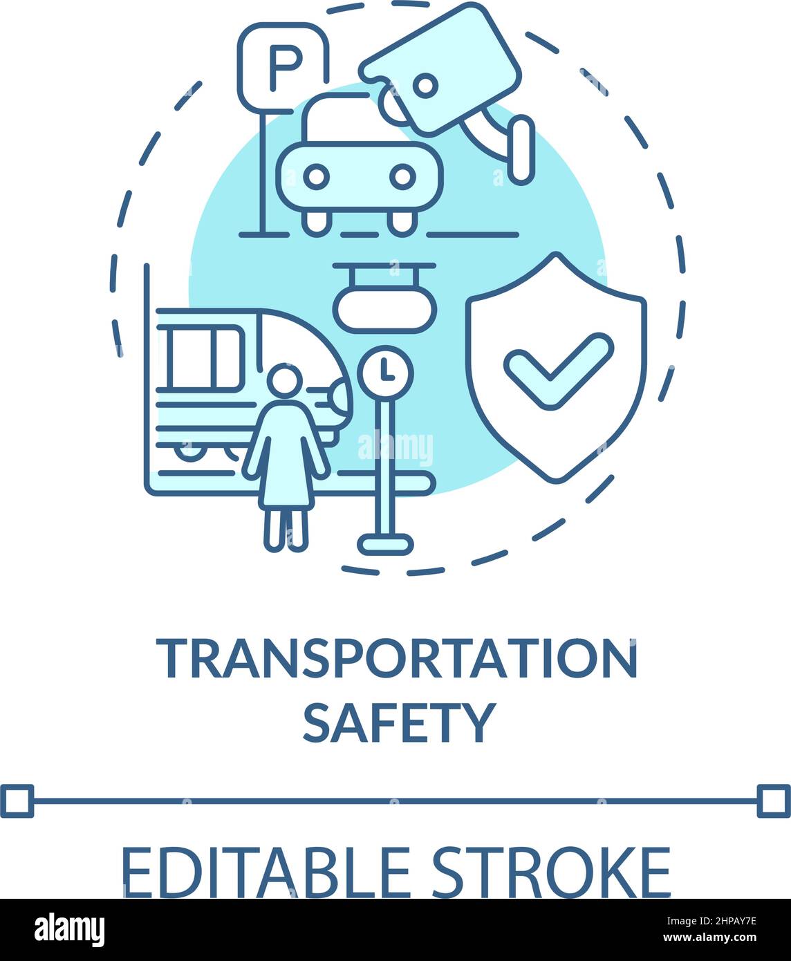 Transportation safety turquoise concept icon Stock Vector Image & Art ...