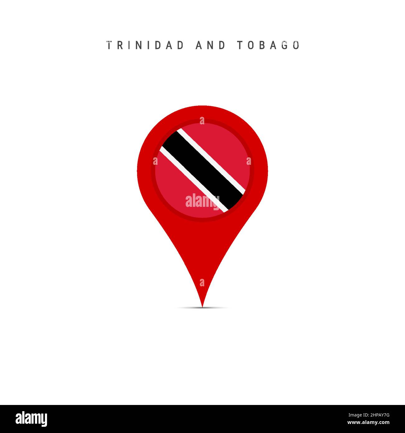 Teardrop map marker with flag of Trinidad and Tobago. Republic of ...