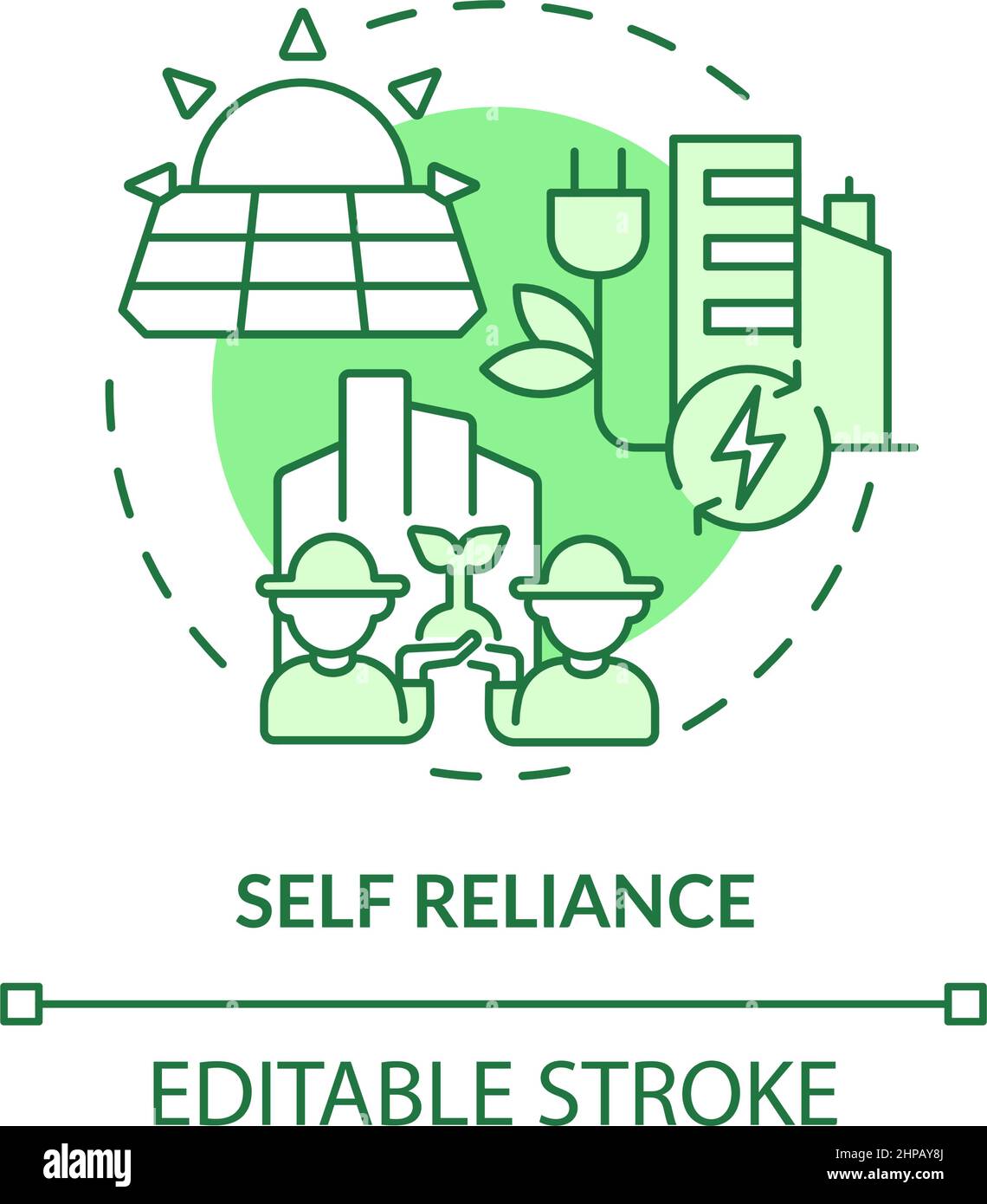 Self reliance green concept icon Stock Vector Image & Art - Alamy