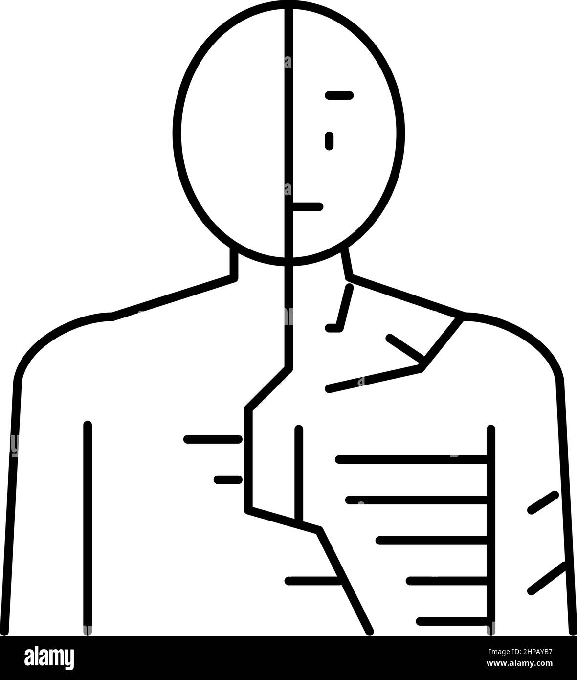 android robot human line icon vector illustration Stock Vector Image ...