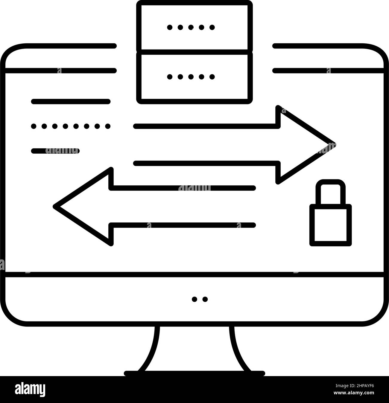 data exchange between servers line icon vector illustration Stock ...