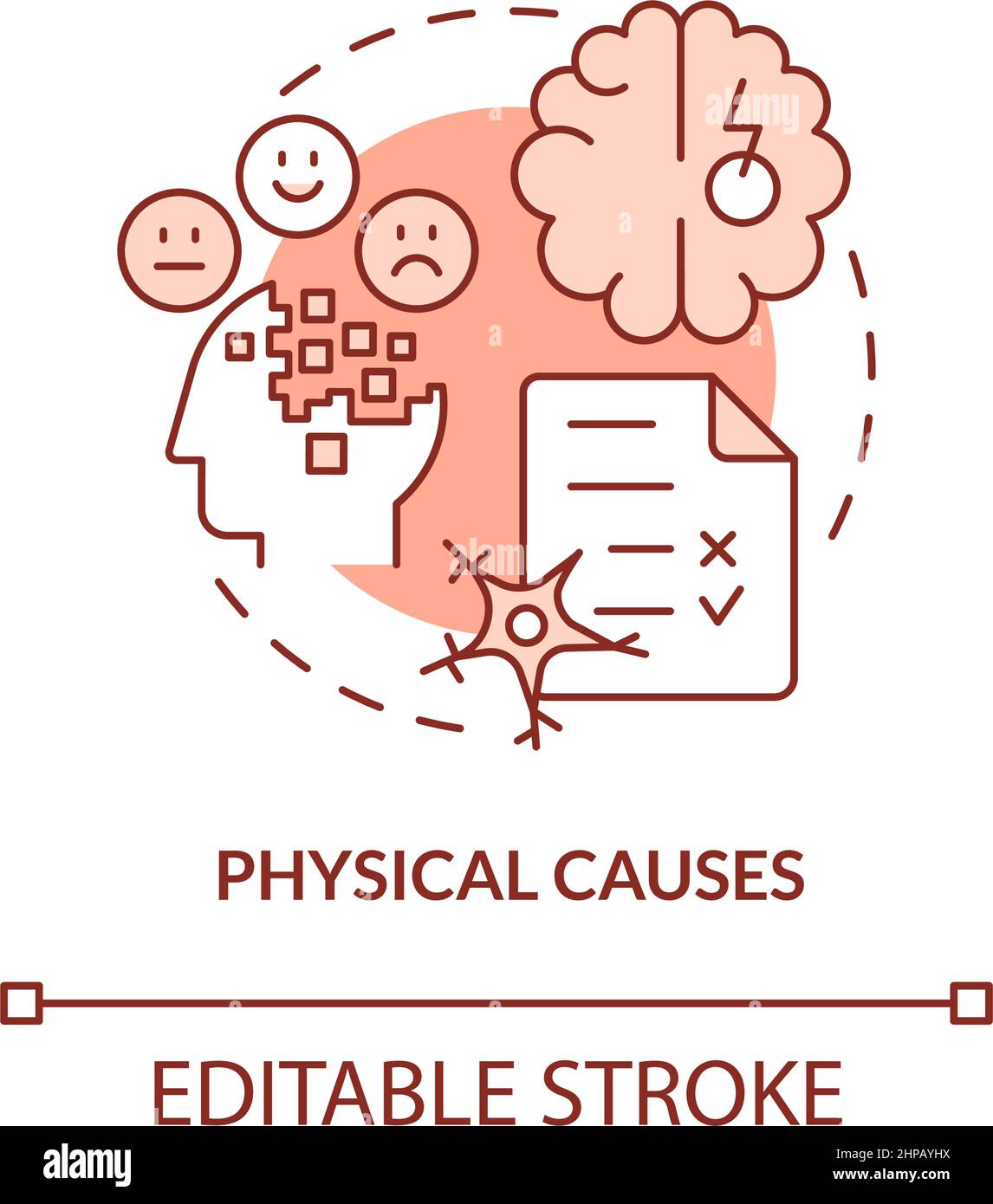 Physical causes red concept icon Stock Vector Image & Art - Alamy