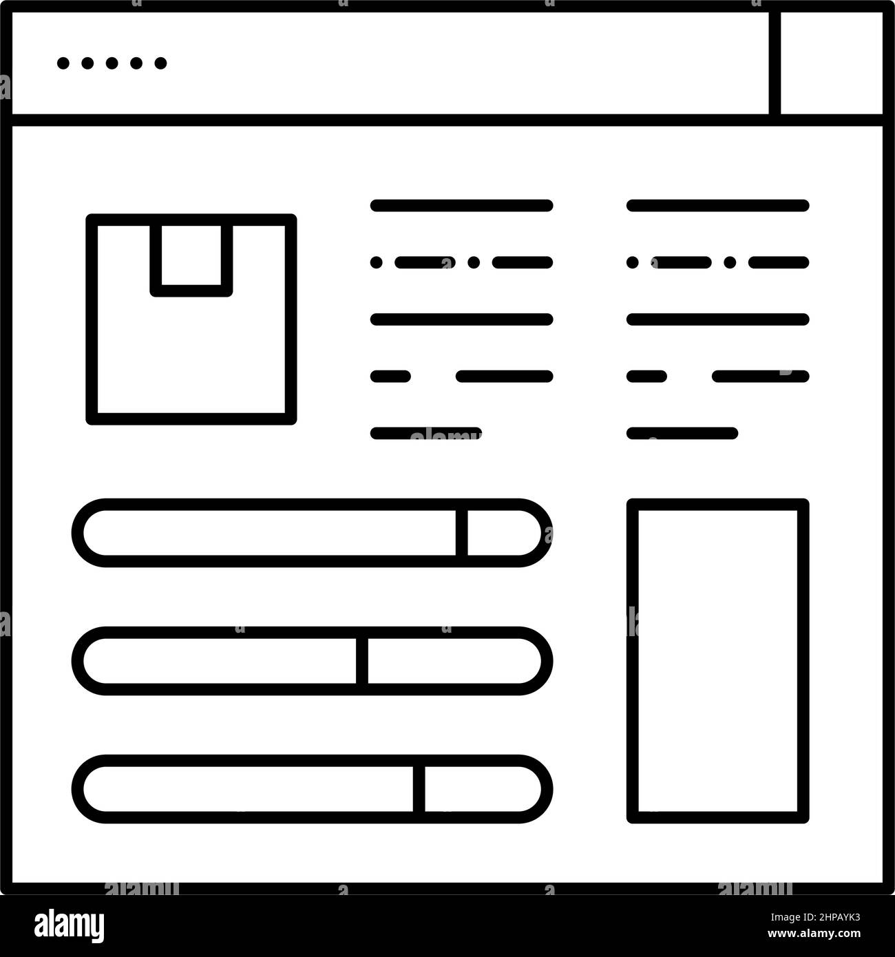 product information and characteristics line icon vector illustration ...