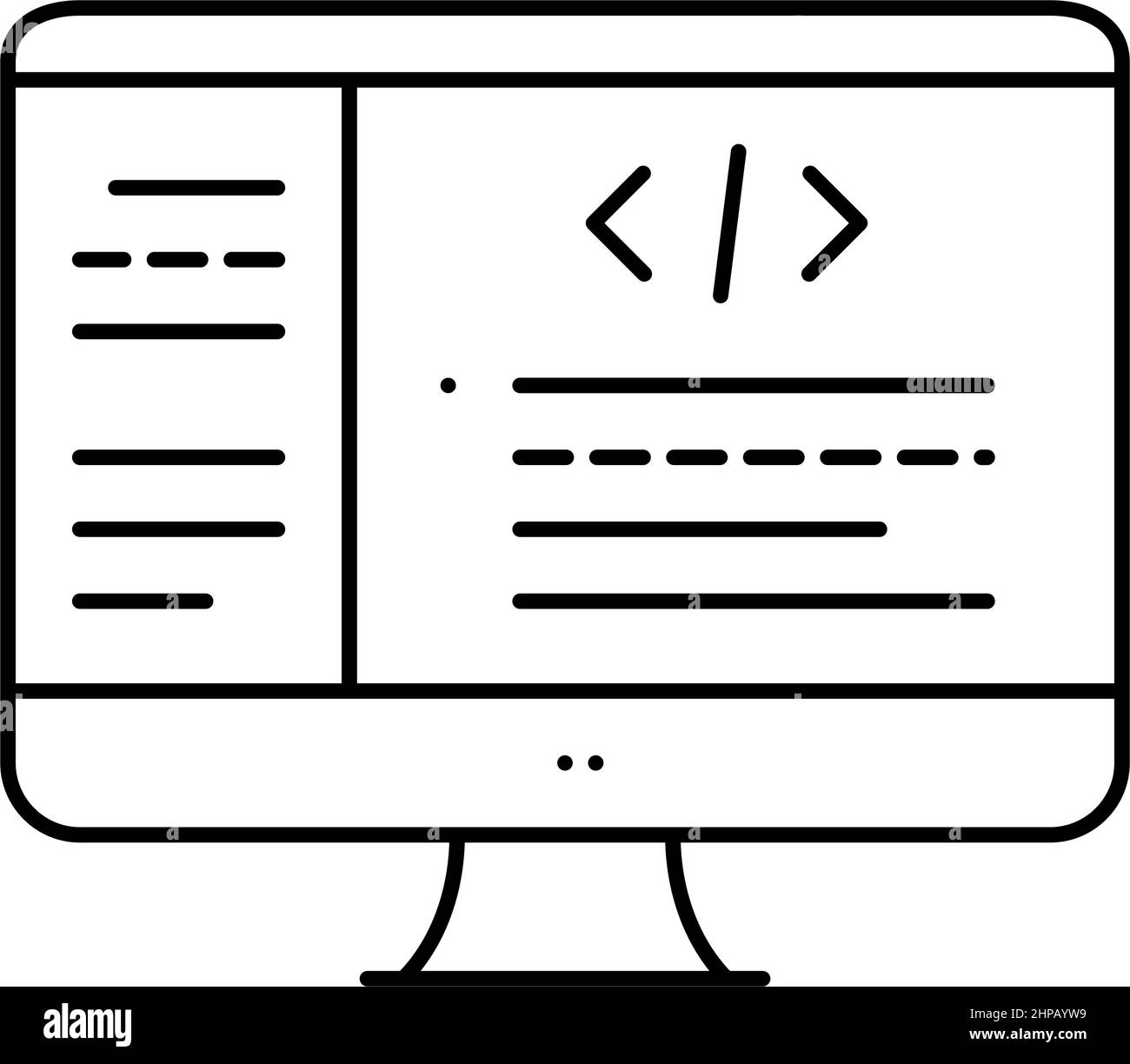 coding code geek line icon vector illustration Stock Vector Image & Art ...