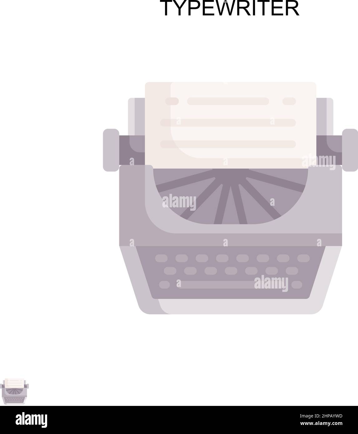 Typewriter Simple vector icon. Illustration symbol design template for ...