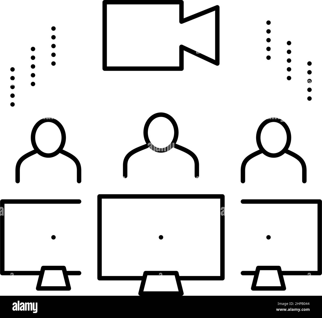 human communicate video call line icon vector illustration Stock Vector ...