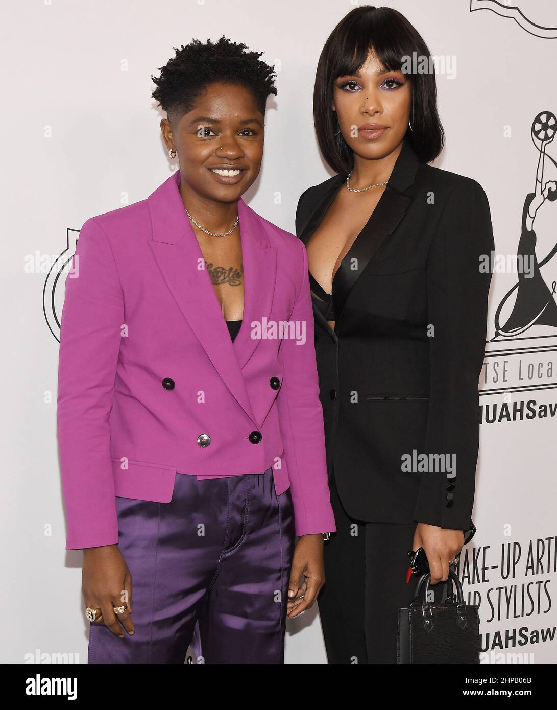 Los Angeles, USA. 19th Feb, 2022. (L-R) Bre-Z and Chris Amore arrives ...
