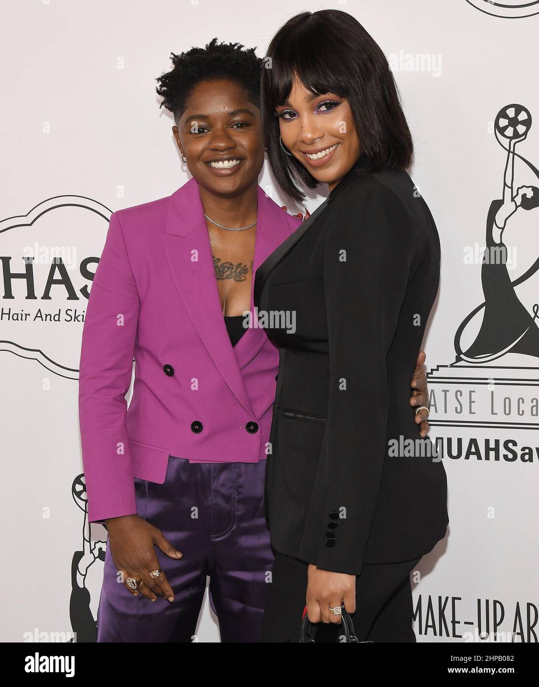 Los Angeles, USA. 19th Feb, 2022. (L-R) Bre-Z and Chris Amore arrives ...