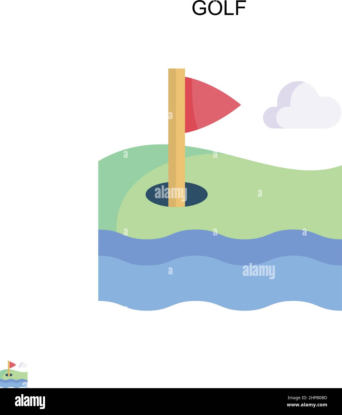 Golf Simple vector icon. Illustration symbol design template for web ...