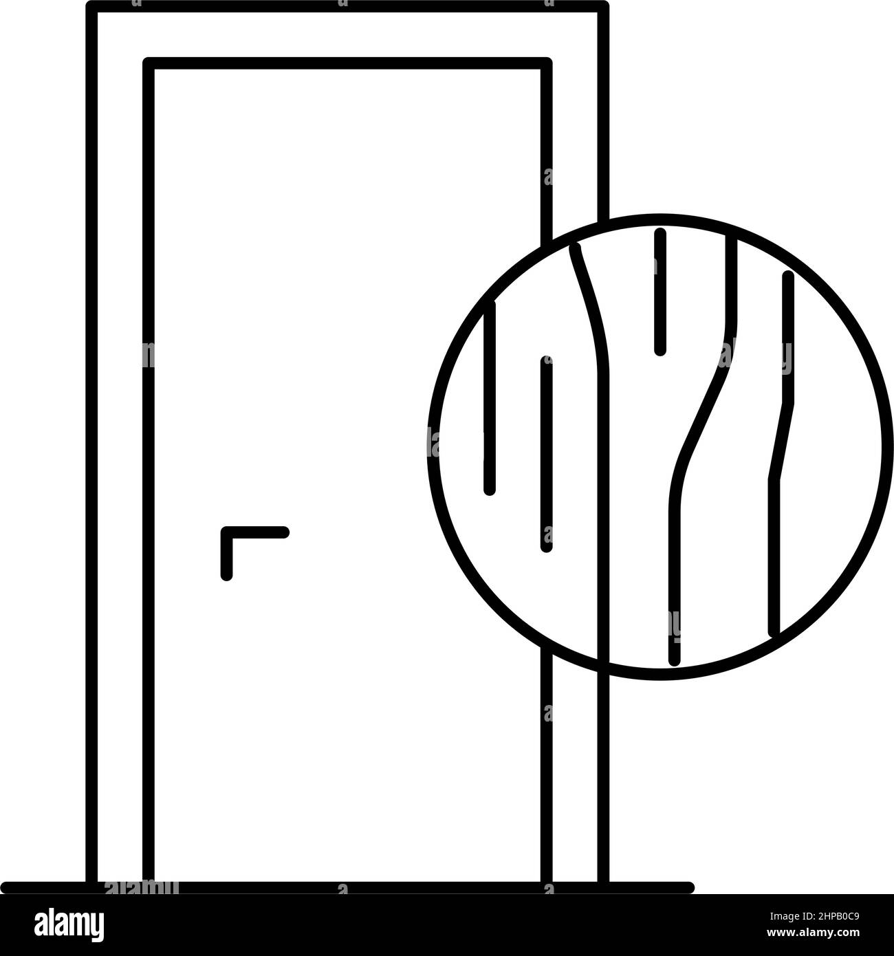 wooden door line icon vector illustration Stock Vector Image & Art - Alamy