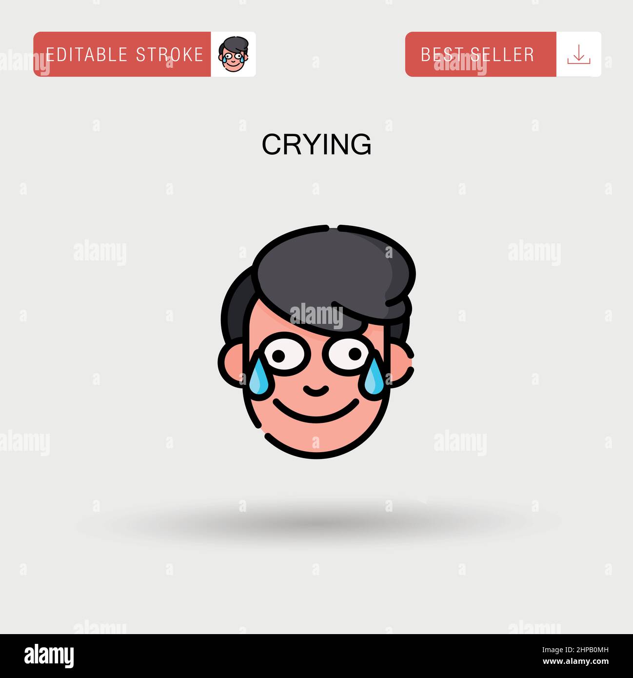 Crying Simple vector icon Stock Vector Image & Art - Alamy