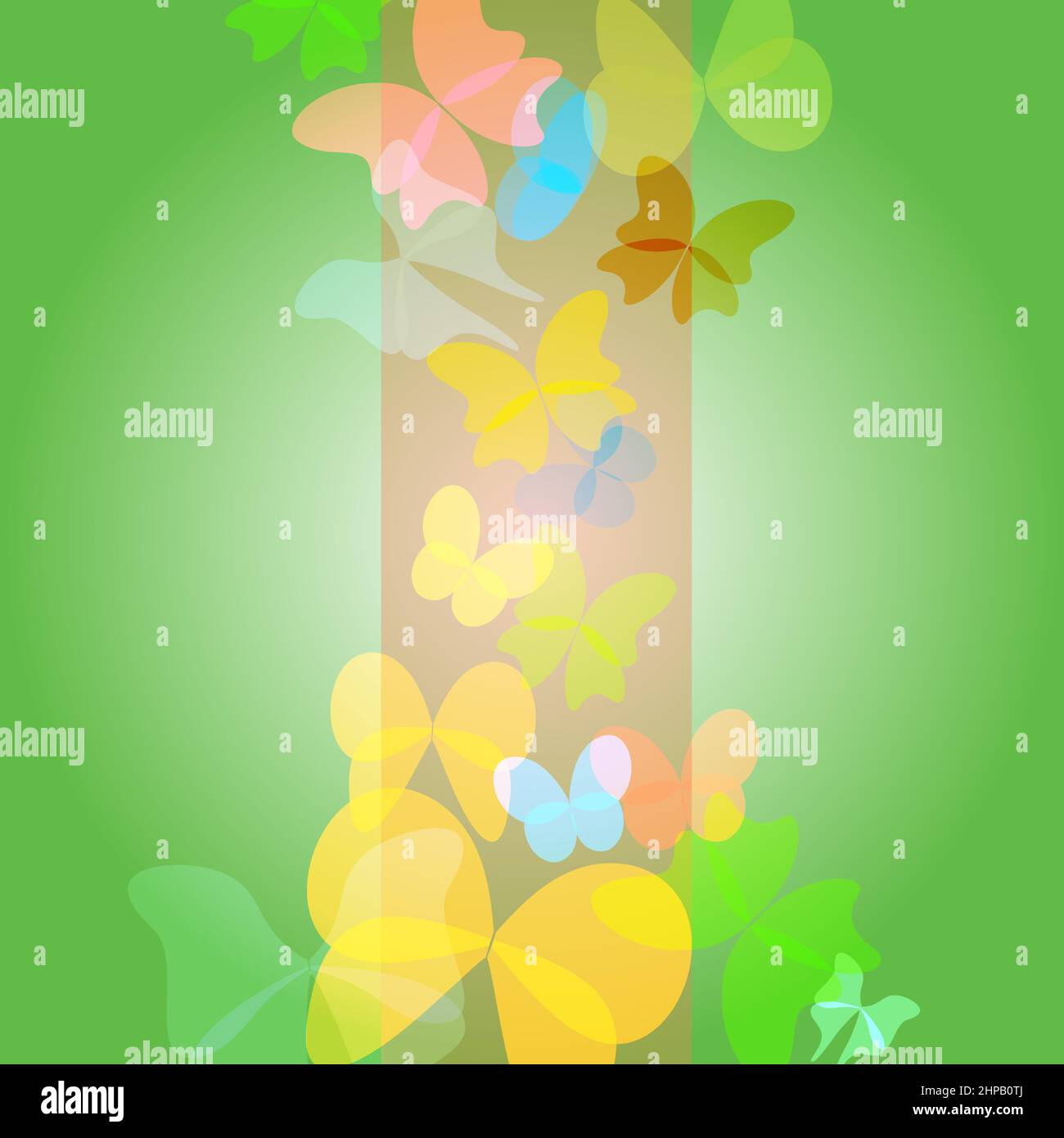 bright green background with butterflies - vector Stock Vector Image ...