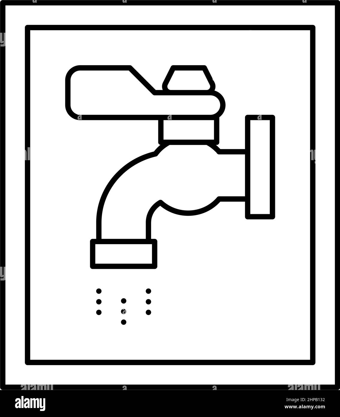 water sign line icon vector black illustration Stock Vector Image & Art ...