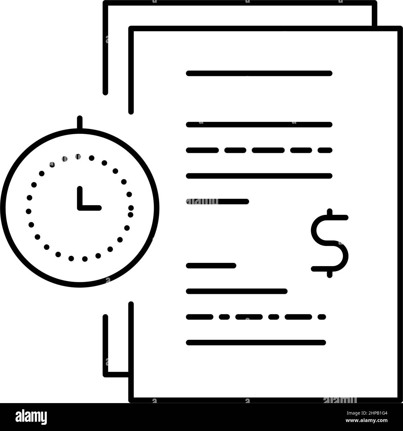 forfeit for time late agreement line icon vector illustration Stock ...