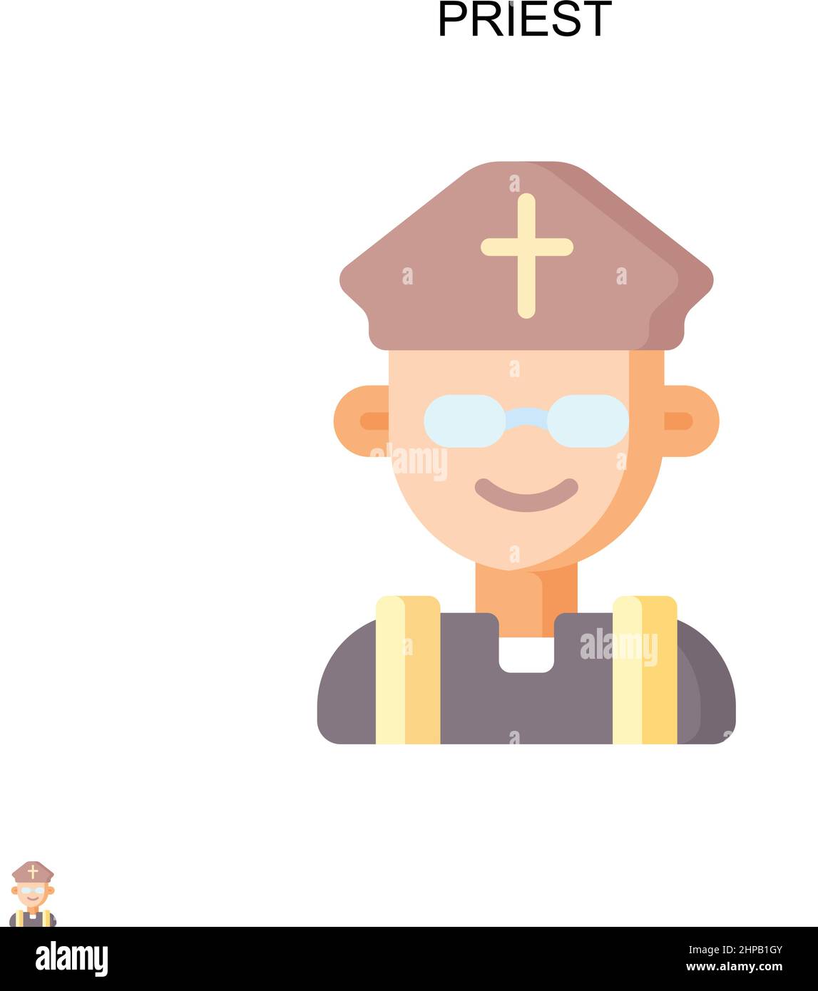 Priest Simple vector icon. Illustration symbol design template for web ...