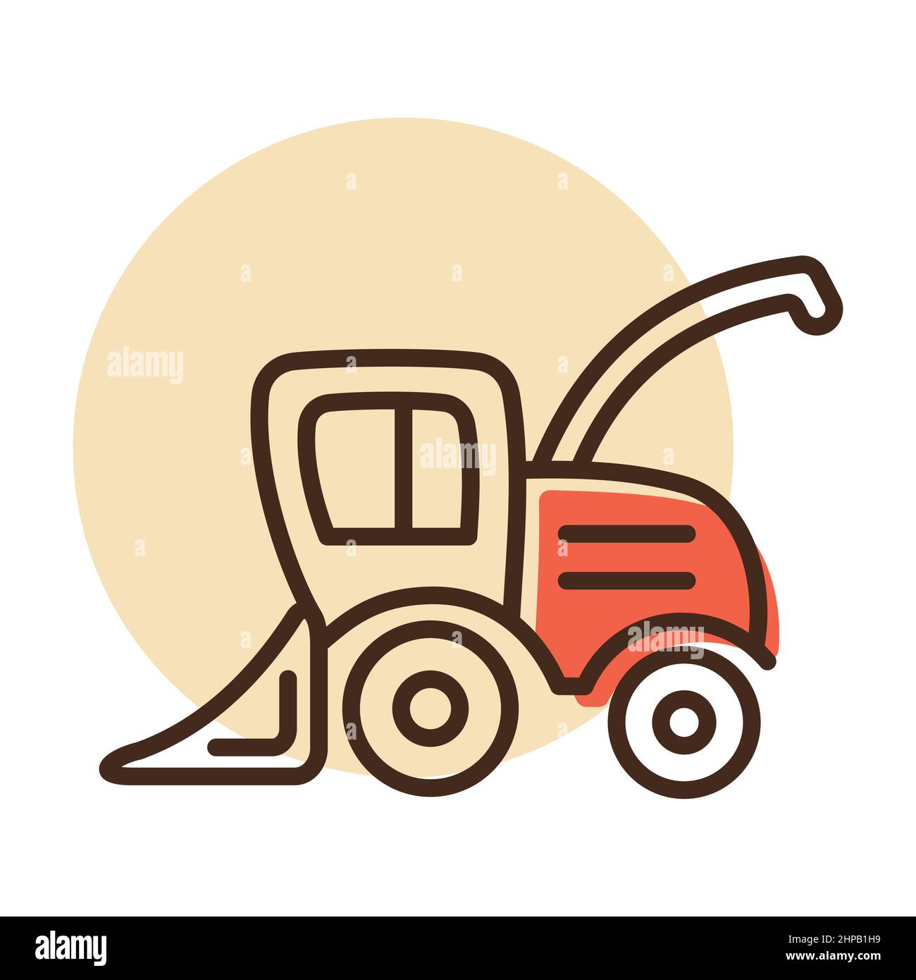 Combine harvester flat icon. Agriculture sign. Graph symbol for your ...