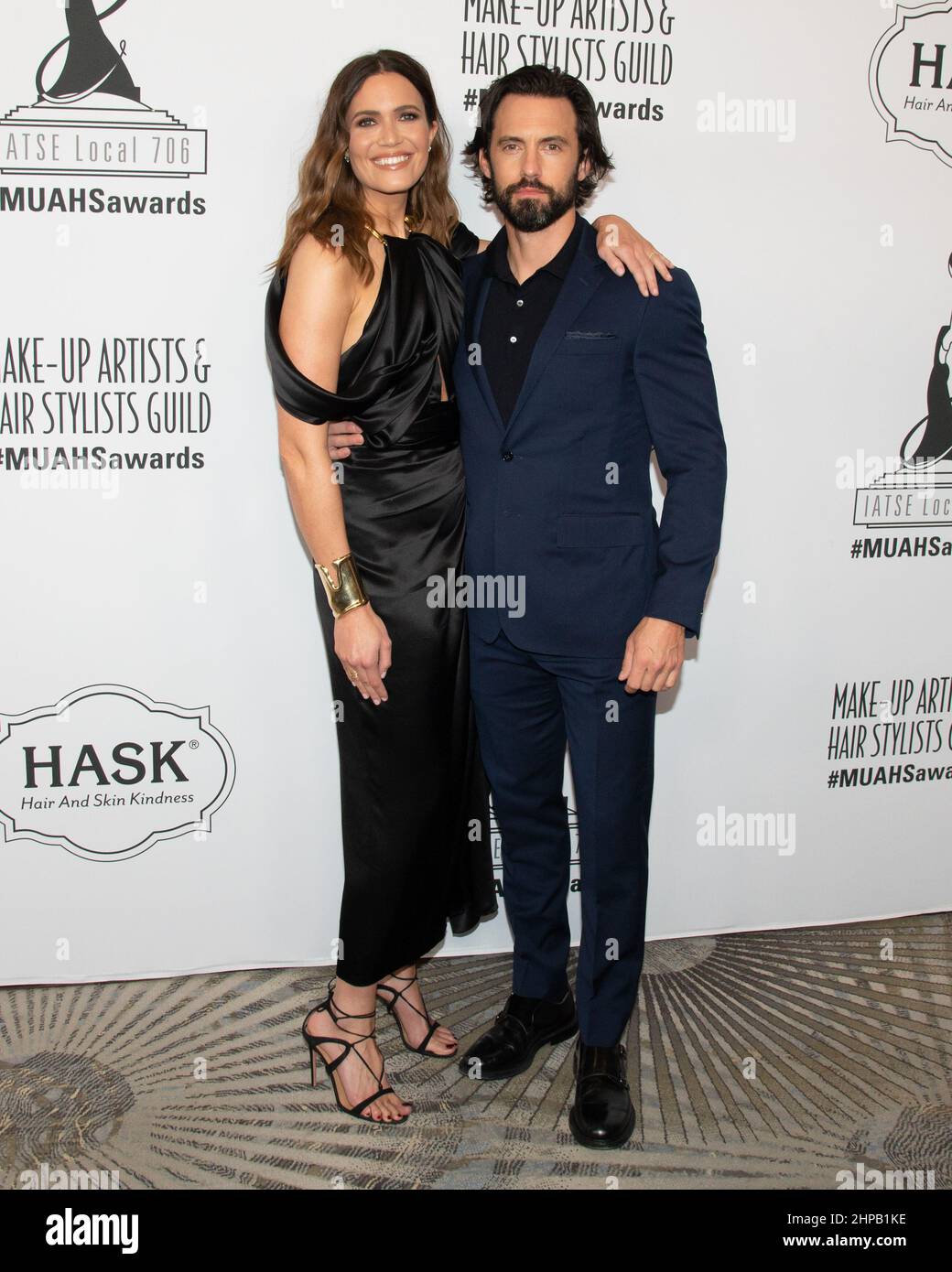 February 19, 2022, Beverly Hills, California, USA: Mandy Moore and Milo ...